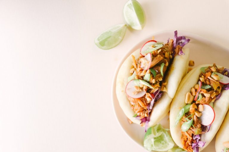 Sticky Vegan Jackfruit Pulled-"Pork" BBQ Bao Buns