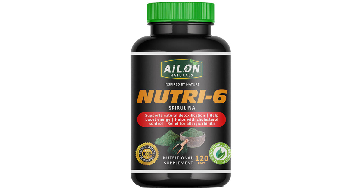 Buy Ailon Naturals Nutri 6 - Spirulina capsules (120 caps) Online ...