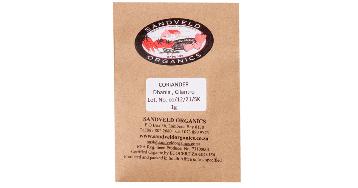 Buy Sandveld Seeds Coriander Dhania Cilantro Online | Faithful to Nature
