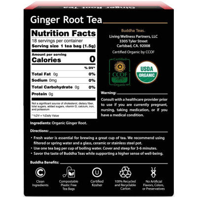Buy Buddha Teas Ginger Root Tea Online | Faithful to Nature