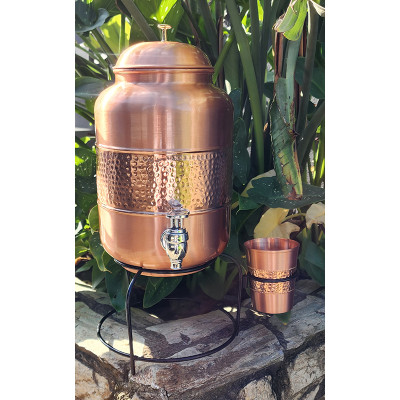Buy Just Copper Two-Tone Copper Water Dispenser with Cup & Stand Online ...