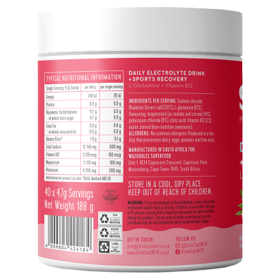 Buy SaltWTR Raspberry Salt Electrolytes - Sports Recovery Hydration ...