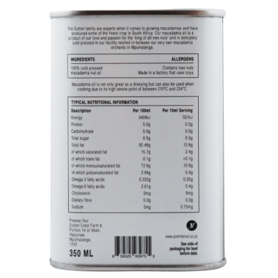 Buy Sutton Cold Pressed Macadamia Nut Oil Online | Faithful to Nature