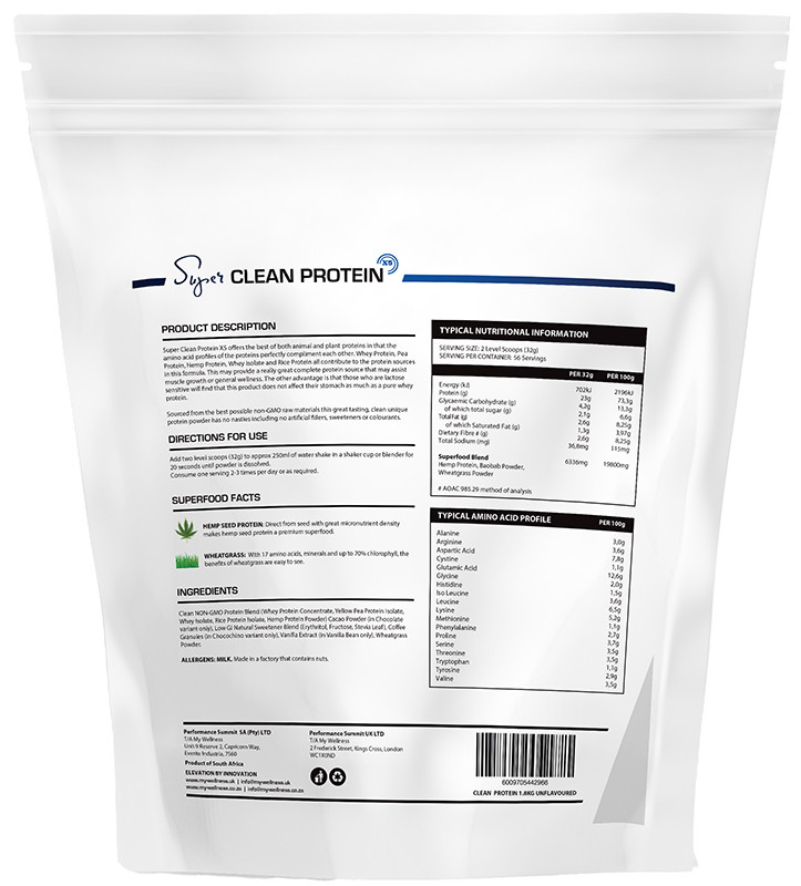 Buy My Wellness Super Clean Protein - Unflavoured 1.8kg Online ...