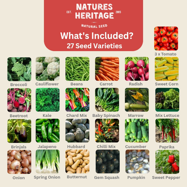 Buy Natures Heritage 27 Variety Vegetable Seed Box Online | Faithful to ...