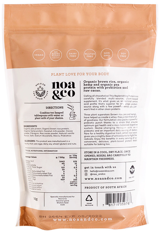 Buy Noa & Co Replenishing Protein Powder - Chocolate Online | Faithful ...