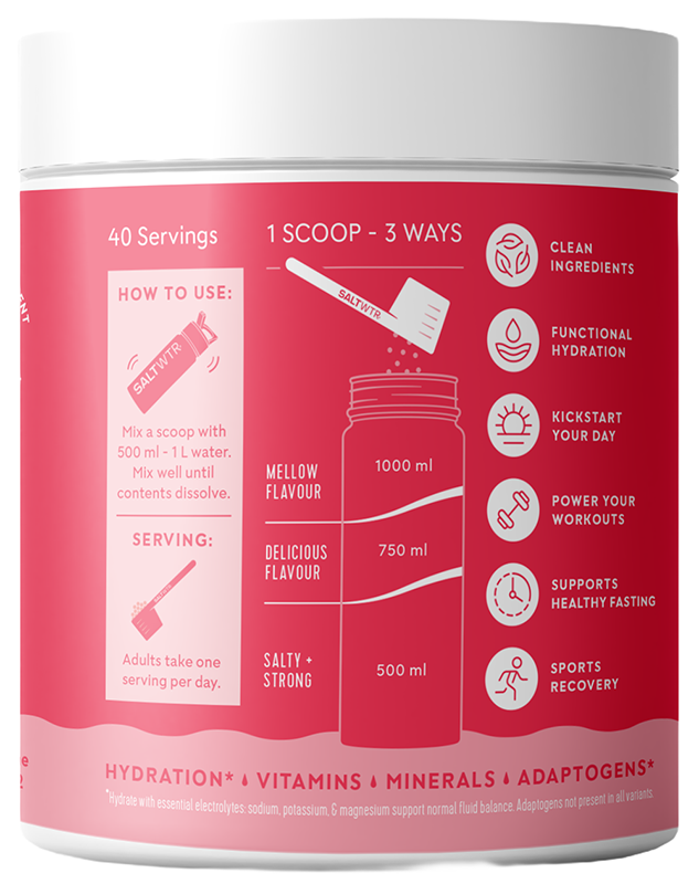 Buy SaltWTR Raspberry Salt Electrolytes - Sports Recovery Hydration ...