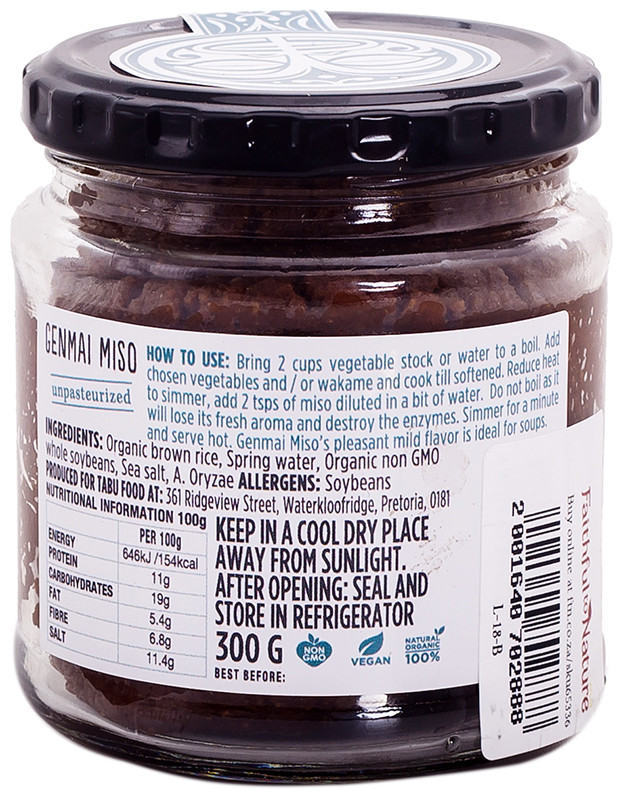 Buy Tabu Genmai Miso Organic - Unpasteurized Online | Faithful to Nature