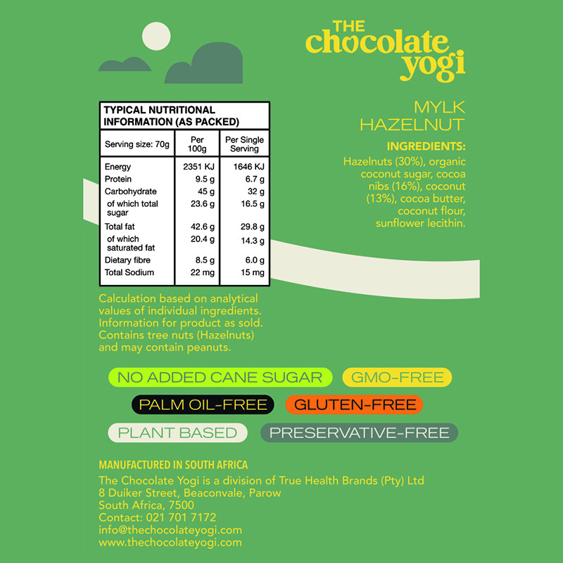 Buy The Chocolate Yogi Mylk Hazelnut Chocolate Online | Faithful to Nature